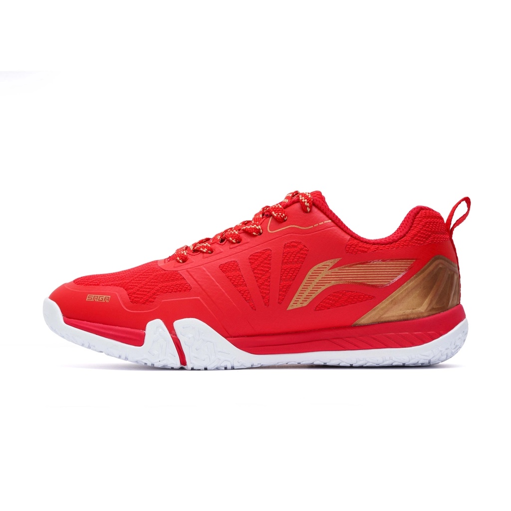 Jual Sepatu LiNIng Badminton Shoes Saga Lite 7 AYTS089 Red/Gold Li Ning ...