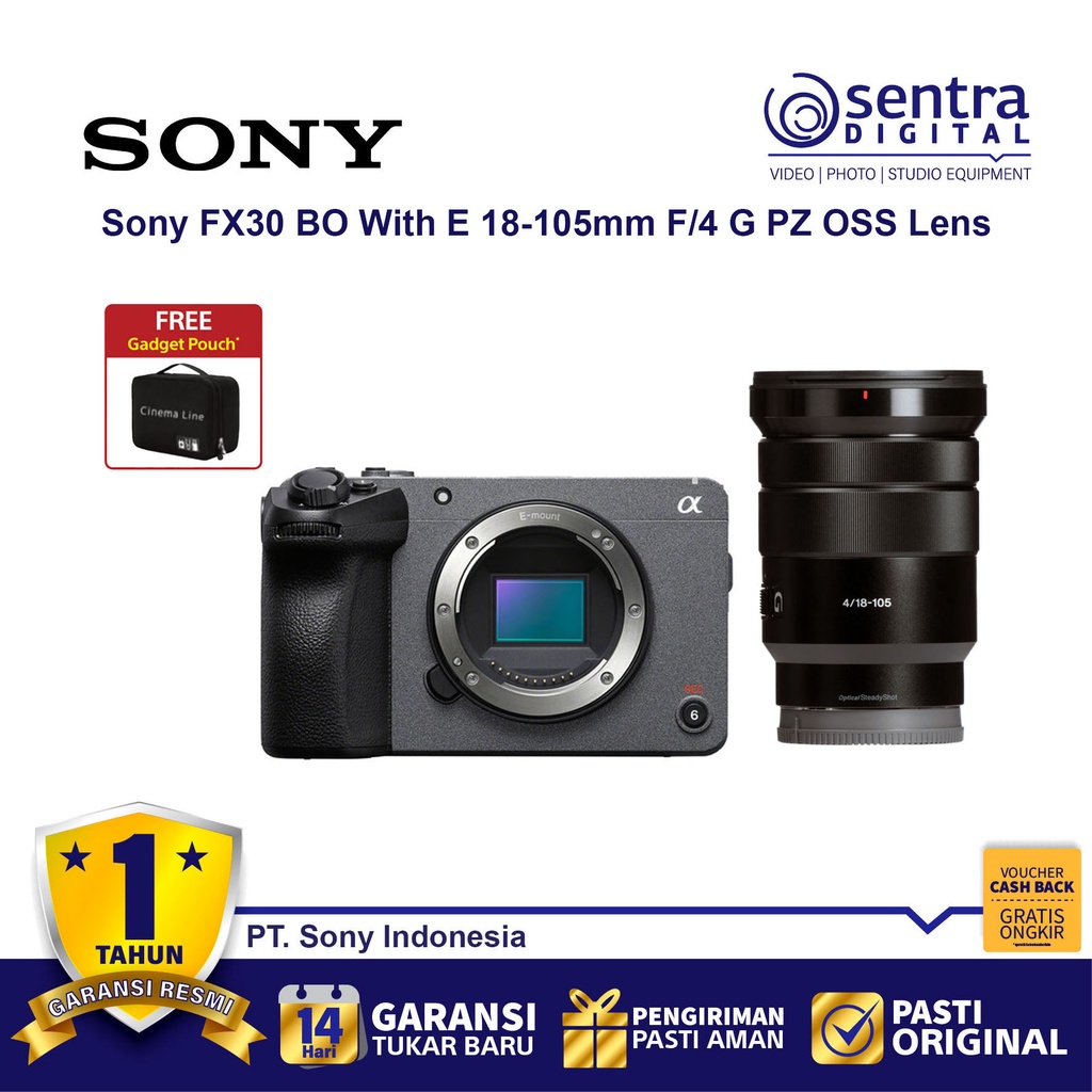 Jual Sony FX30 Cinema Camera Body Only Bundling E 18-105mm F/4 G PZ OSS ...