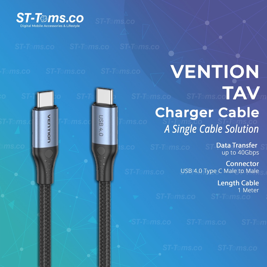 Jual Vention Kabel Data Type C USB 4.0 Thunderbolt 4 Fast Charging 8K ...