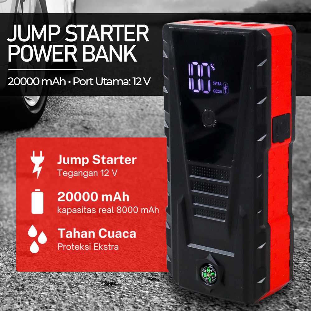 Jual Etalase 70 - Jump Starter Standard Power Bank Senter USB 12V ...