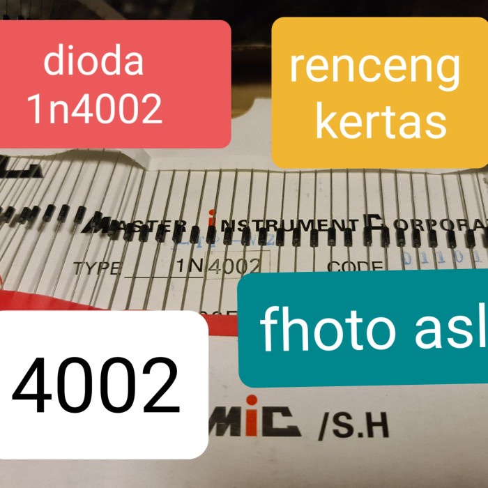 Jual dioda diode 1n4002 in4002 1n in 4001 4002 4003 in4002 in4007 4007 ...
