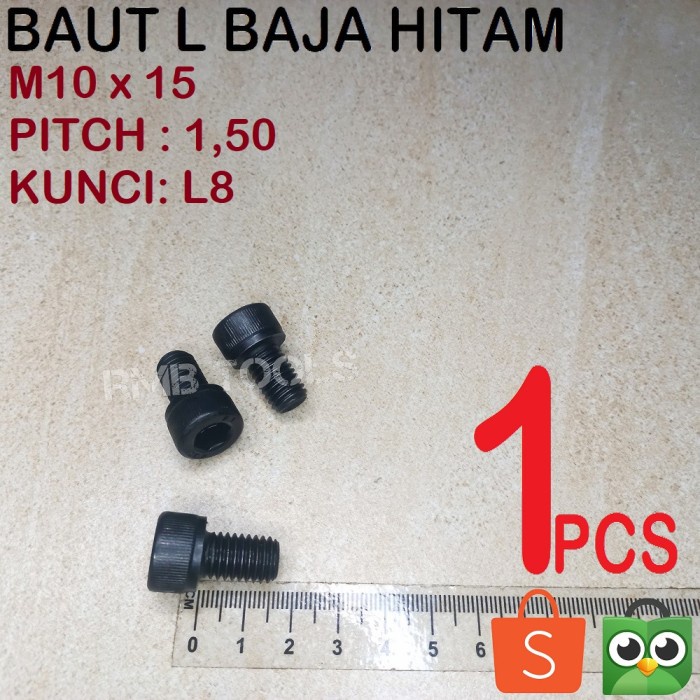 Jual M10x15 BAUT L M10 BAJA HITAM GRADE 12.9 SOCKET CAP SCREW FT M10 | Shopee Indonesia