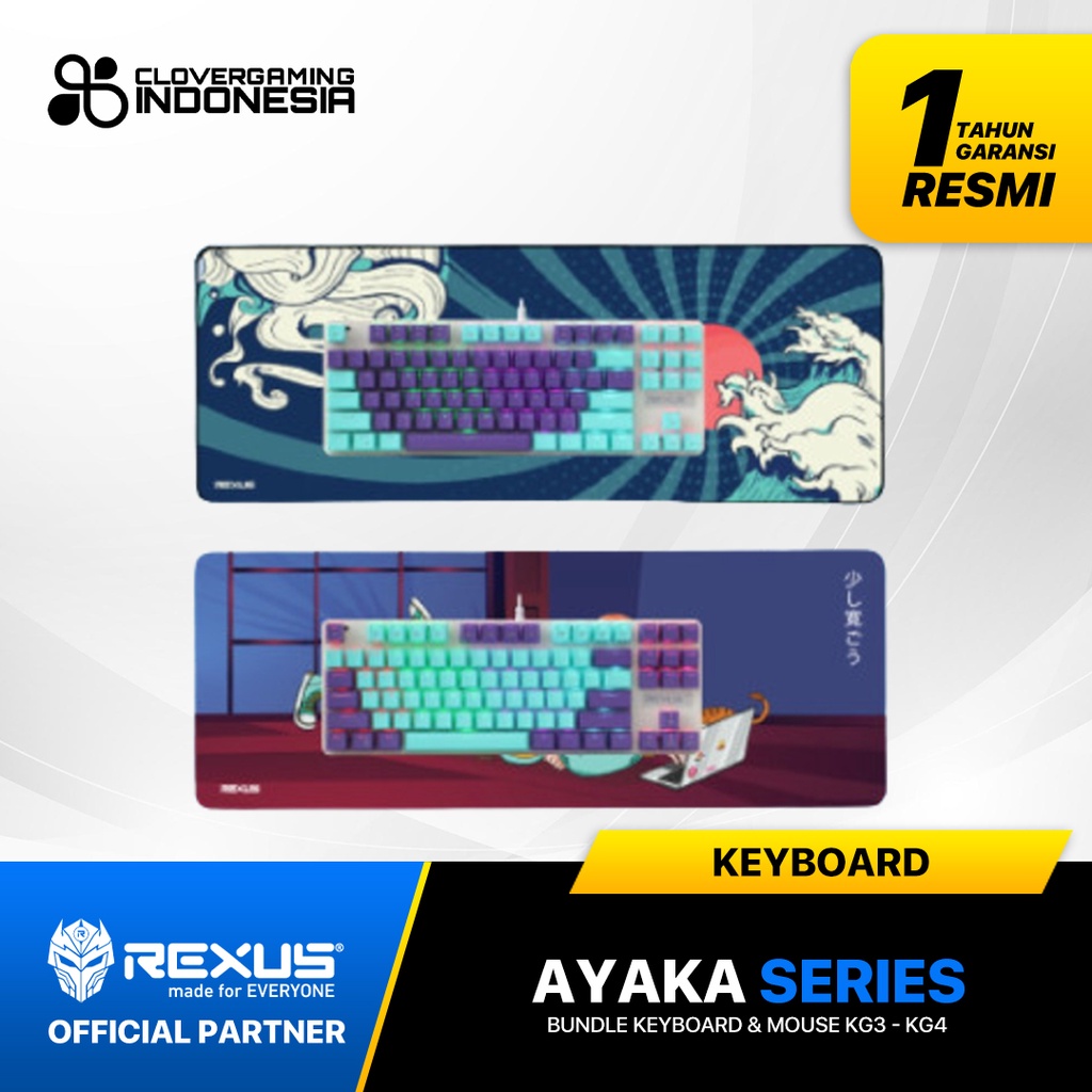 Jual Rexus Ayaka Series KG3 KG4 TKL Wired Gaming Keyboard + Mousepad ...