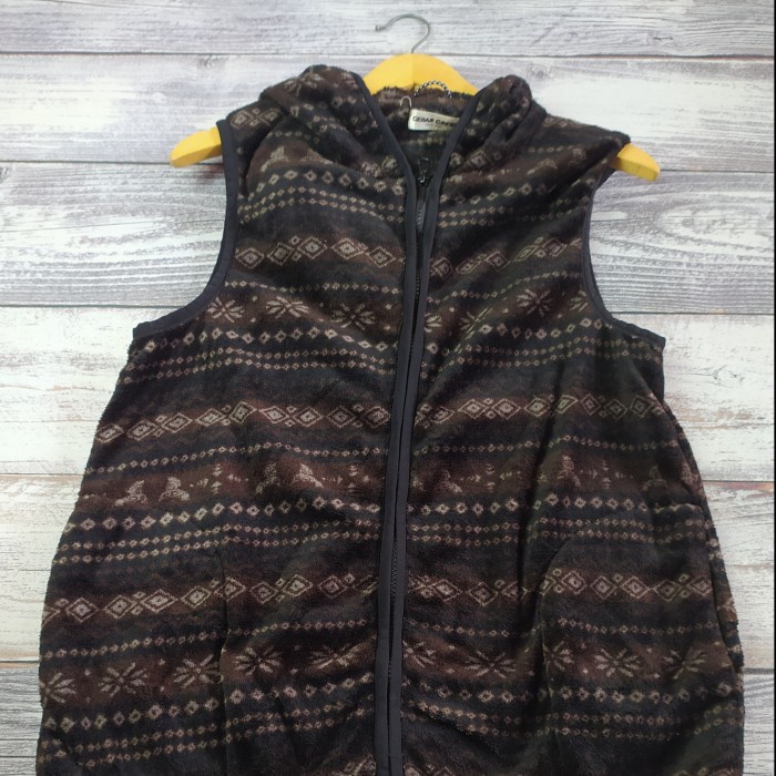 Jual VEST ROMPI HOODIE FLEECE WANITA MOTIF NAVAJO BRAND CEDAR SIZE L ...