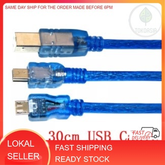 Jual (Ready Stock) 30 CM USB Cable Micro Mini Type B for Nano Mega ...