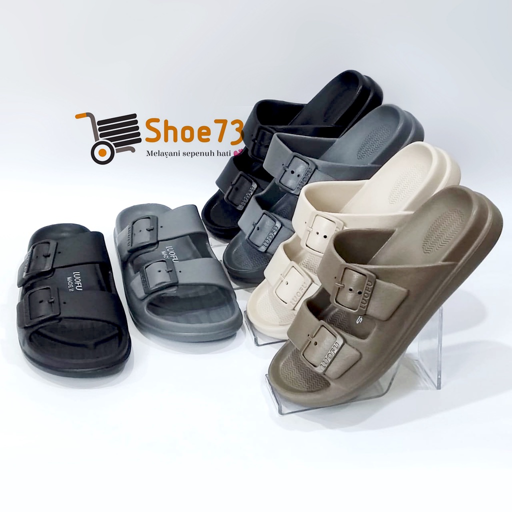 Jual LUOFU E 6194 BW5WN SIZE 36-44 ORIGINAL l Sandal Selop ban 2 jelly ...