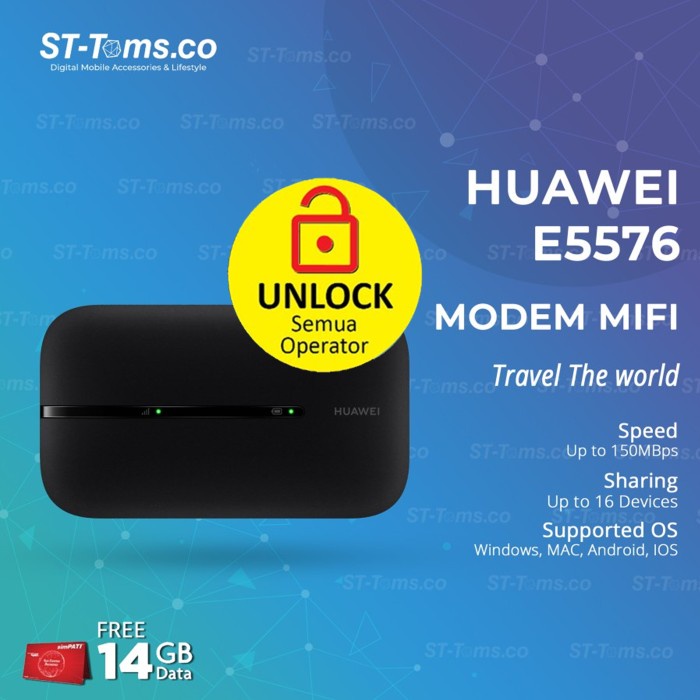 Jual Huawei E5576 Modem Mifi 4G LTE Unlock - Hitam | Shopee Indonesia