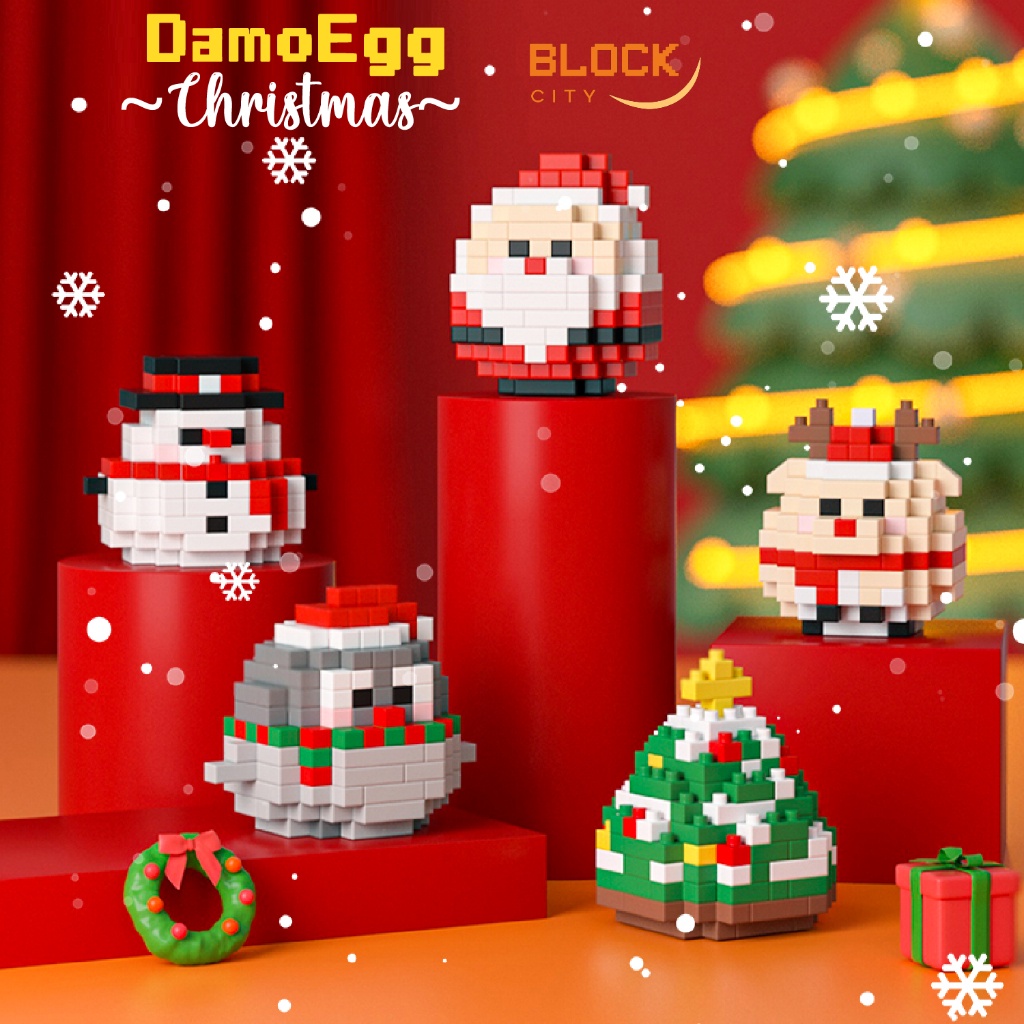 Jual MKSM Mainan Balok Susun Christmas Nano Block Damo Egg Series ...