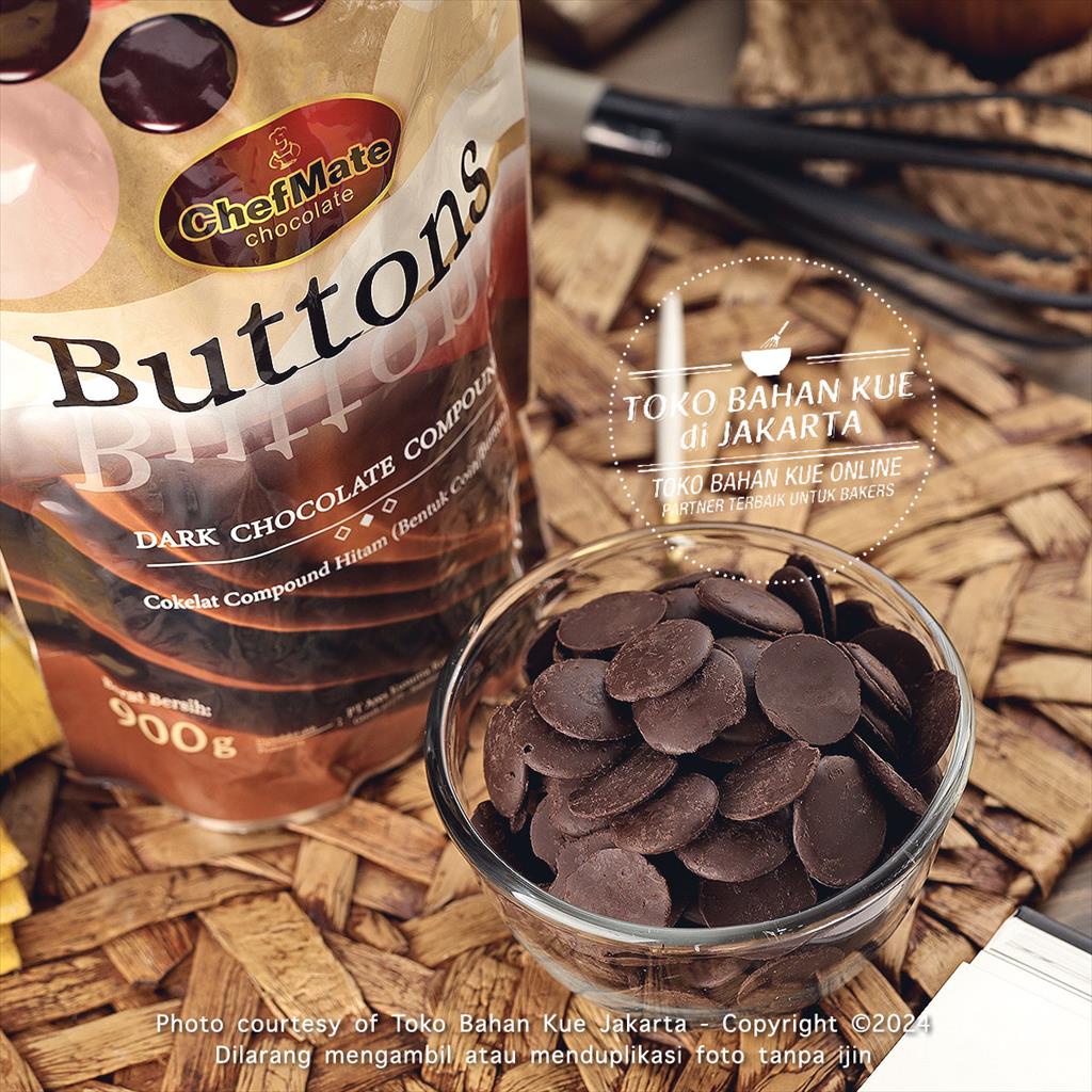 Jual Chefmate Chocolate Buttons 500gr Dark Coklat Compound Coin Cokelat ...