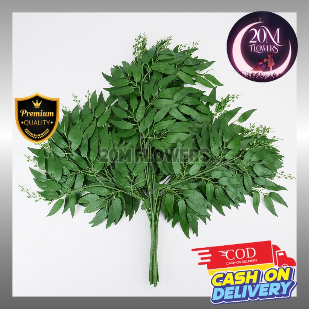 Jual 1 LUSIN DAUN WILLOW BERCABANG 3 DAUN HIASAN RUANGAN ARTIFICIAL ...