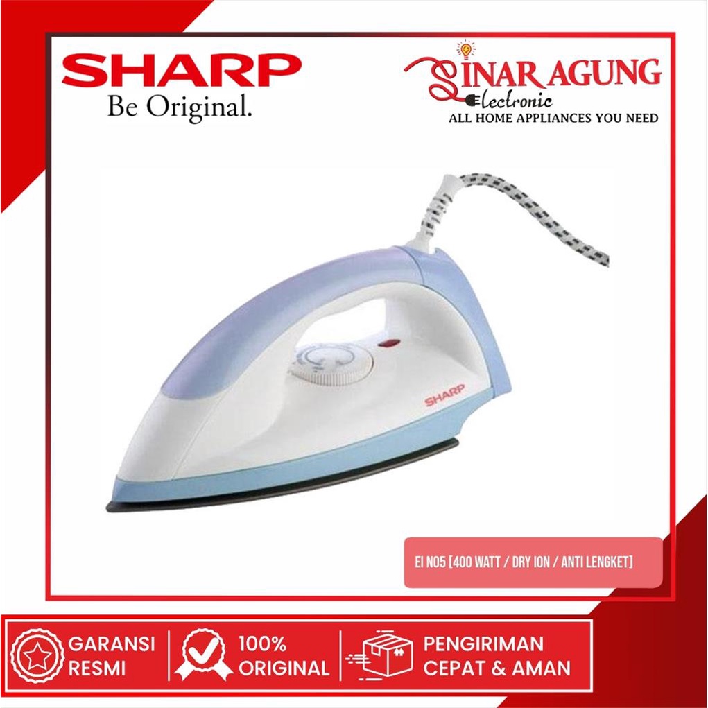 Jual [COD] SETRIKA SHARP EIN05 / EI-N05 / EIN-05 BIRU ANTI LENGKET (DRY ...