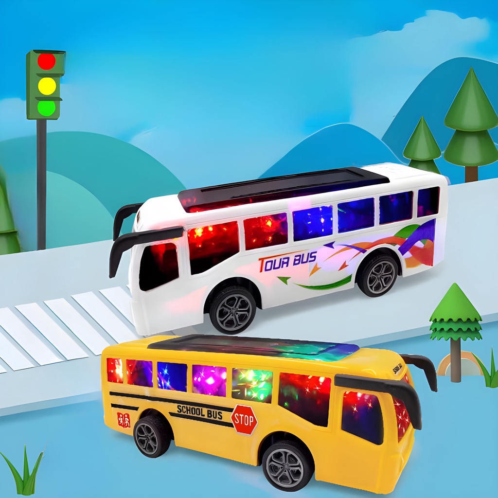 Jual Toy Studio Mainan Anak RC Remote Control Bus Tayo / Sekolah / Pariwisata Dengan Lampu 3D ...