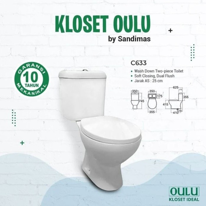 Jual Paket Bundling Kloset OULU C633 + VOLK Toilet Shower A-50 + Tee ...