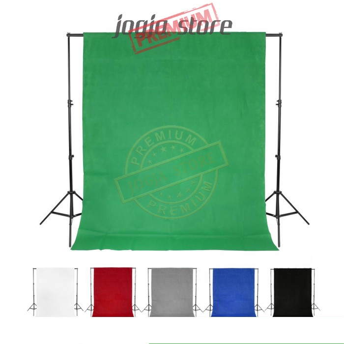 Jual Kain Backdrop Studio Foto Green Screen Latar Polos Background 2x3M ...