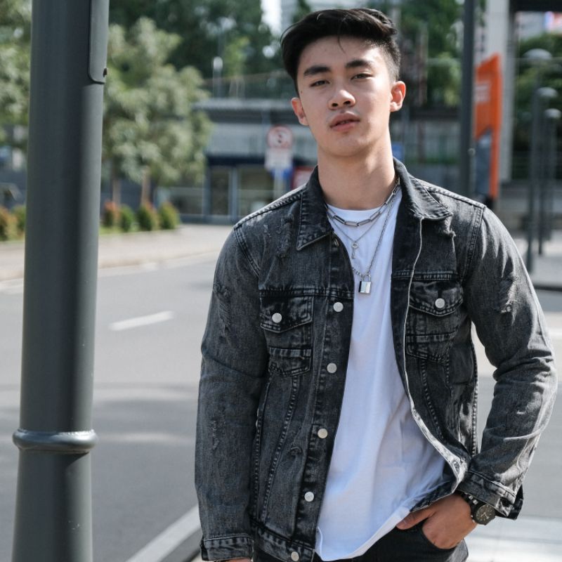 Jual Weird Jeans - Jacket Black Ash - Jacket Jeans Pria | Shopee Indonesia