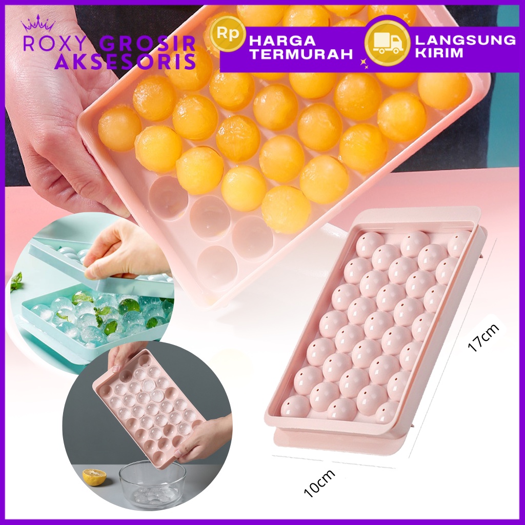 Jual Cetakan Es Batu 33 Sekat / Cetakan Jelly Bulat 33 Lubang / Cetakan ...
