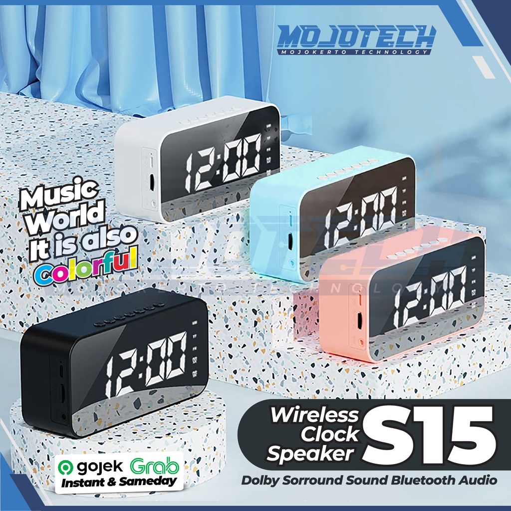 Jual Wireless Speaker Jam Bluetooth FM Radio Alarm Clock S15 SUARA ...