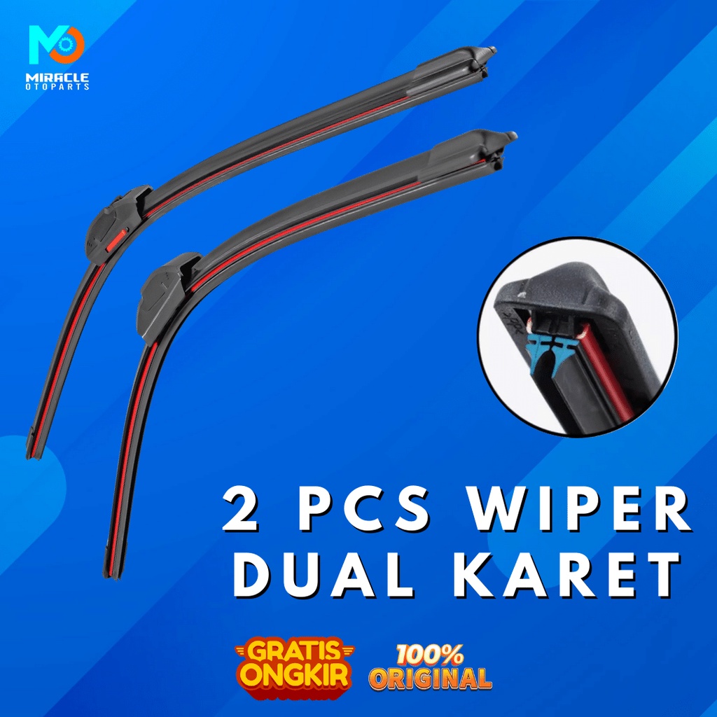 Jual Wiper Dual Karet / Double Karet - Toyota Rush / All New Rush Full Karet Sepasang Kiri dan ...
