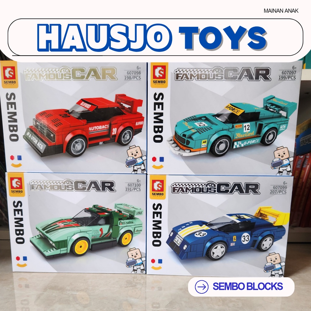 Jual Sembo Block Famous Car Collection Building Block Bricks Mainan ...