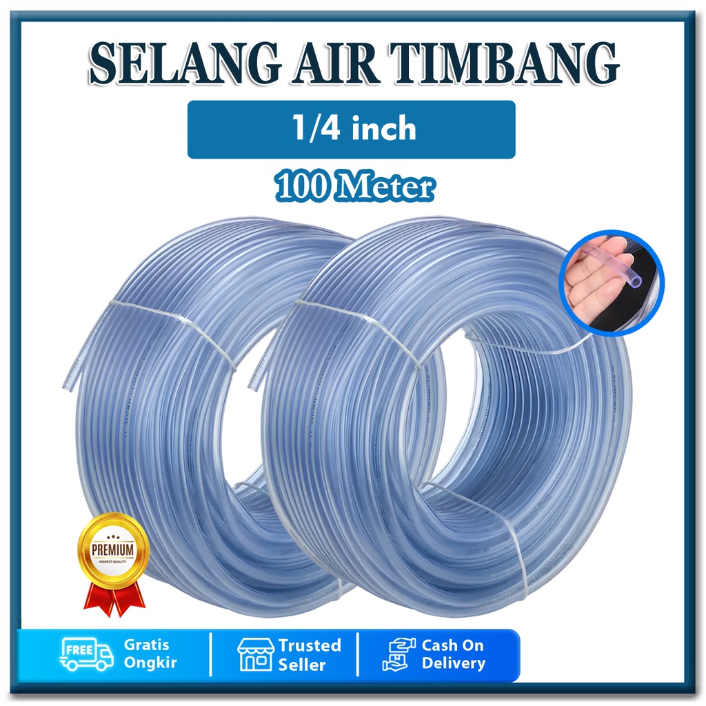 Jual SELANG AIR 1/4 INCH 100 METER 1 ROL SELANG TUKANG BANGUNAN TIMBANG AKUARIUM TERLARIS COD ...