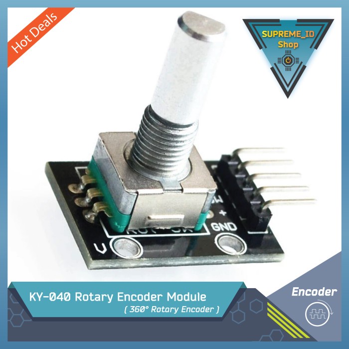 Jual KY040 KY-040 360° Rotary Encoder 5-pin Module | 5V | Shopee Indonesia