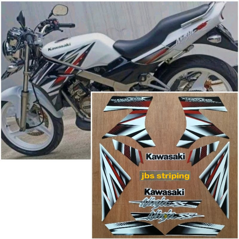 Jual Stiker ninja ss striping Kawasaki Ninja SS putih hitam tahun 2013 ...
