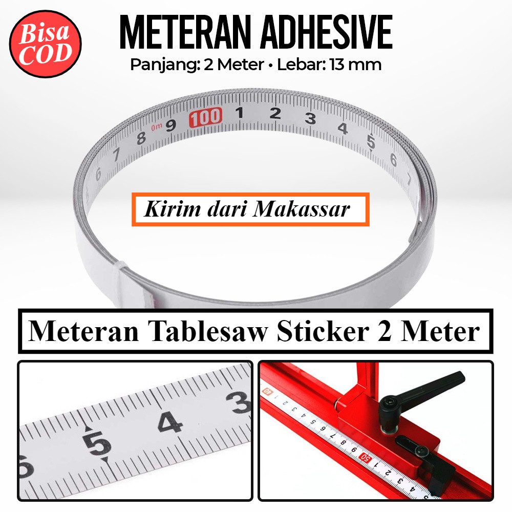Jual 2 Meter - METERAN STIKER STAINLESS STEEL - Meteran Adhesive Scale ...