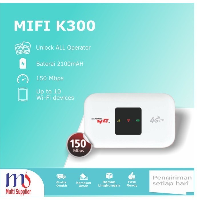 Jual Modem Wifi Telkomsel K300 4G LTE Unlock All Operator 4pcs | Shopee Indonesia