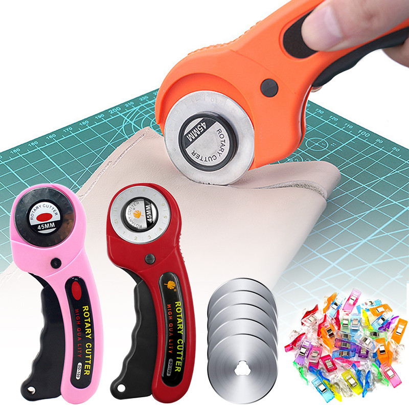 Jual 45mm Rotary Cutter Set Leather Craft Cutting Tool with Ergonomic ...