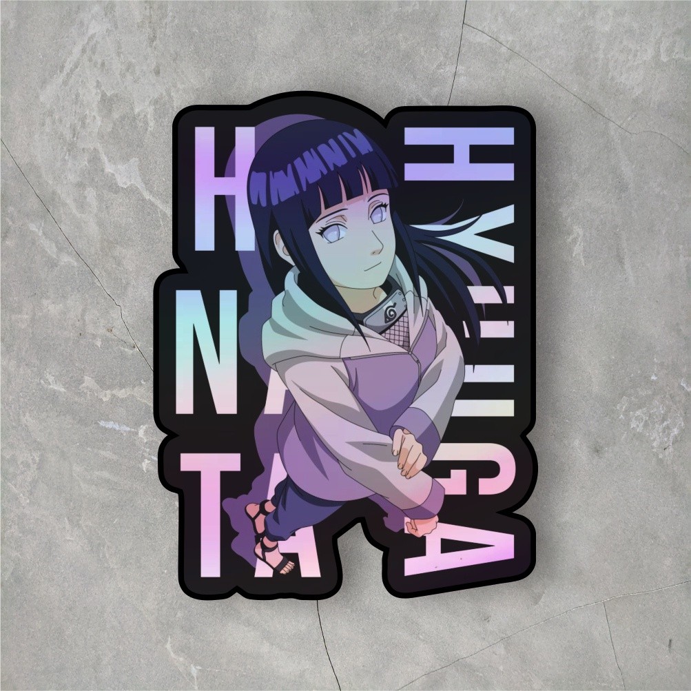 Jual Sticker Anime Naruto Hologram Hinata Hyuga Sticker ukuran 7,4 cm ...