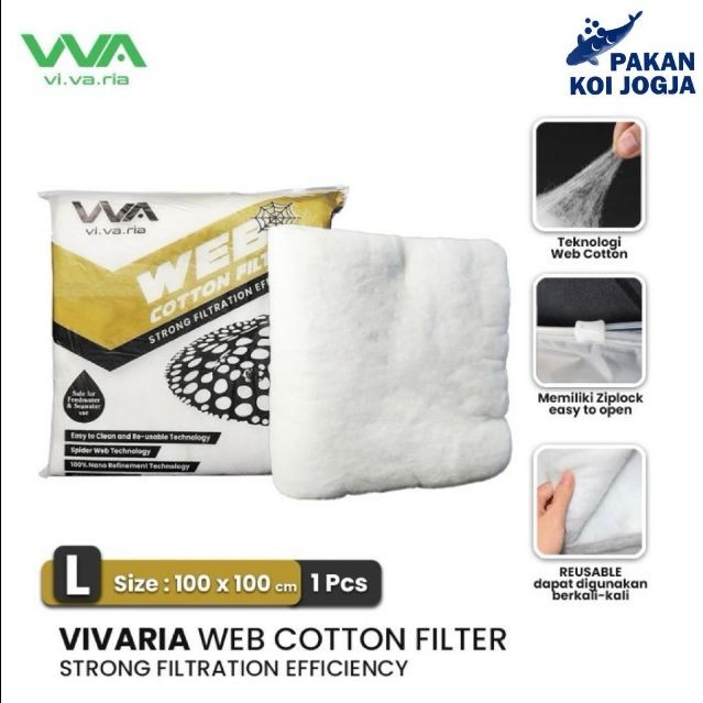 Jual Vivaria Web Cotton Filter Ukuran L Mekanis Kapas Busa Media Filterasi Aquarium Akuarium ...