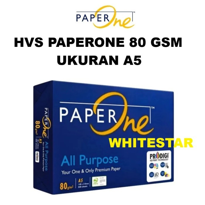 Jual kertas hvs paperone A5 - 80 gsm paper one - rim | Shopee Indonesia
