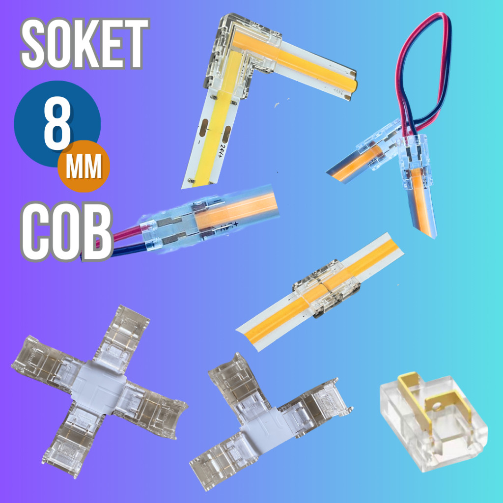 Jual Konektor Soket Led Strip COB SMD 8mm Lampu Pita Crystal Bening ...
