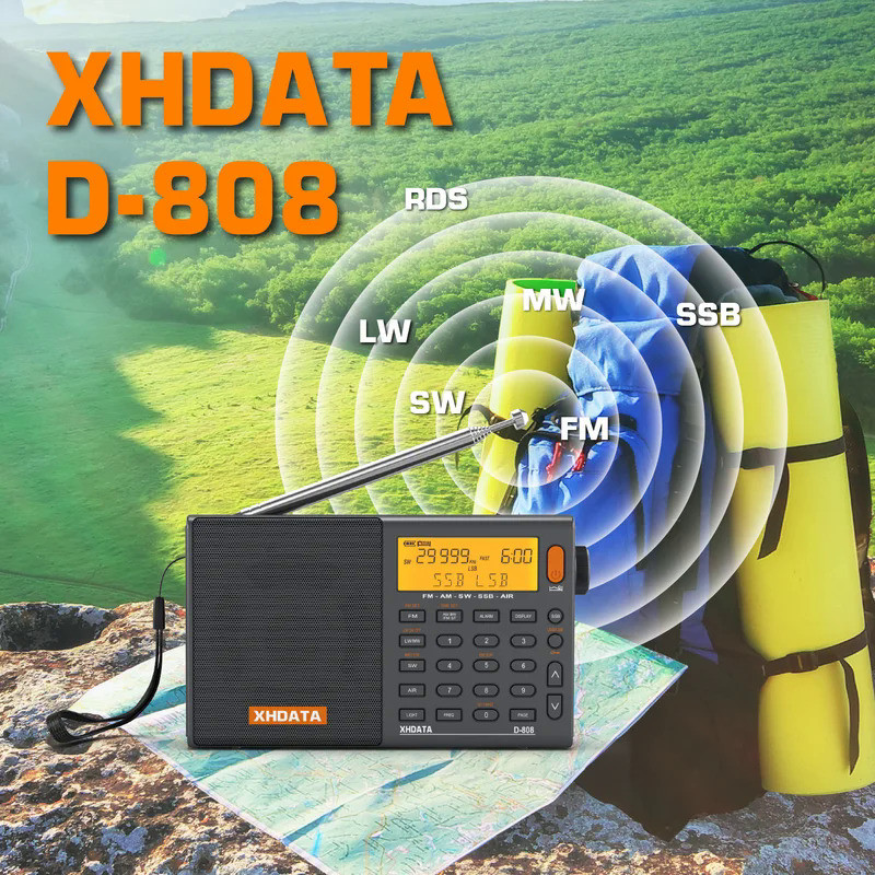 Jual 【Barang spot】XHDATA D-808 Radio Portabel AM/FM/SW/MW/LW SSB AIR RDS Speaker Radio dengan ...
