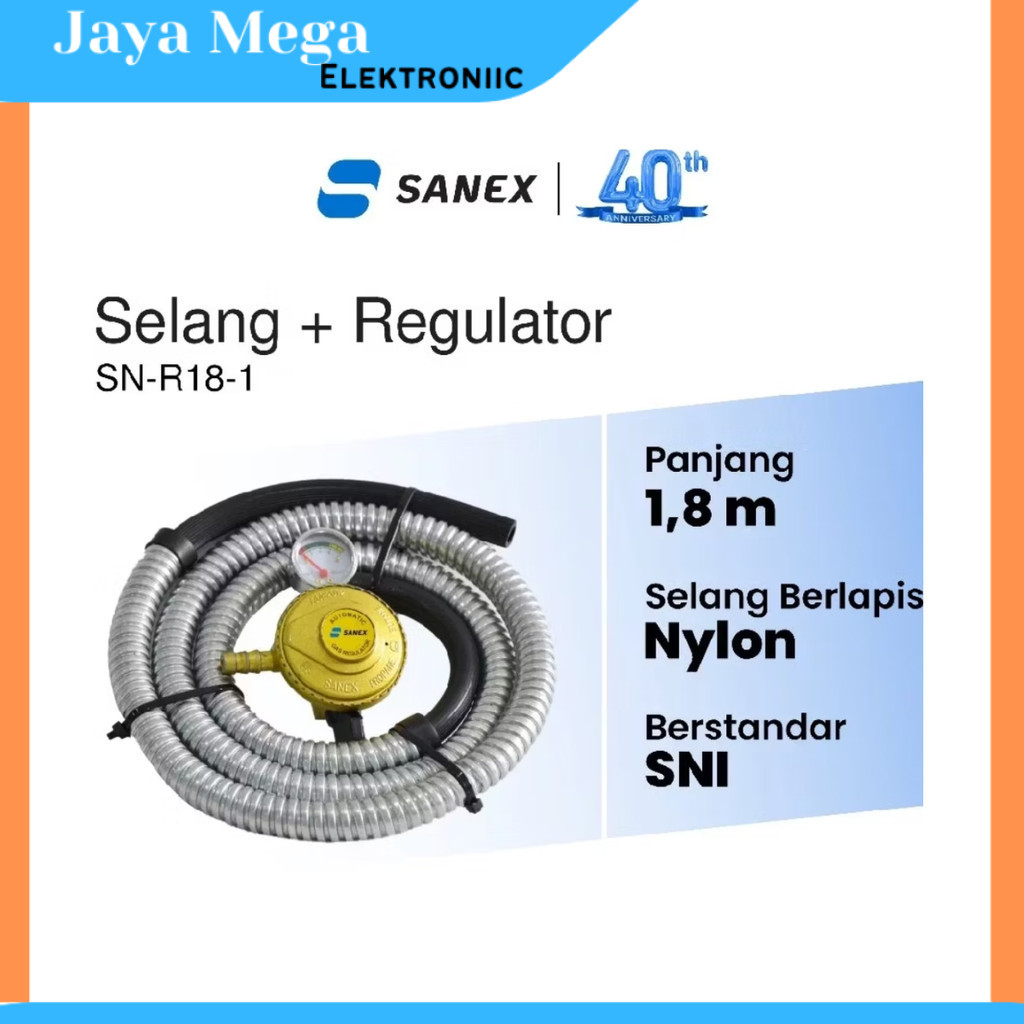 Jual SANEX Selang Gas + Regulator Gas LPG SN-R18-1 / SN R18 SNI ...