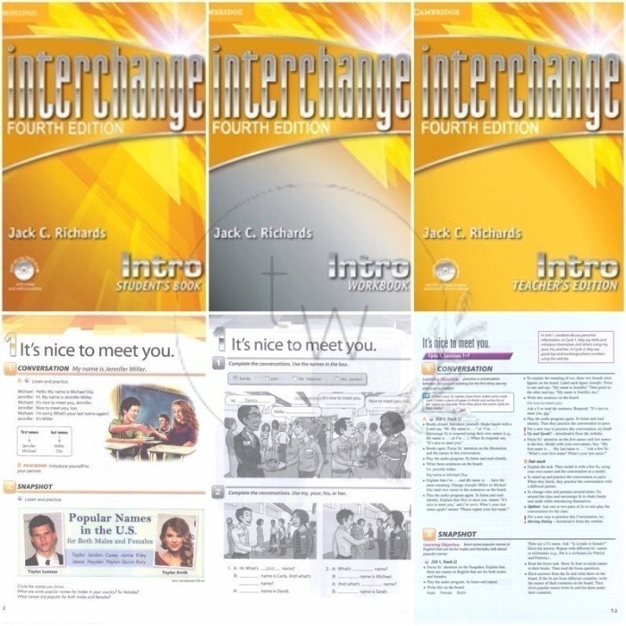 Jual buki fisik Interchange (fourth edition) Intro 1 2 3 Student’s Book / Workbook / Teacher’s ...