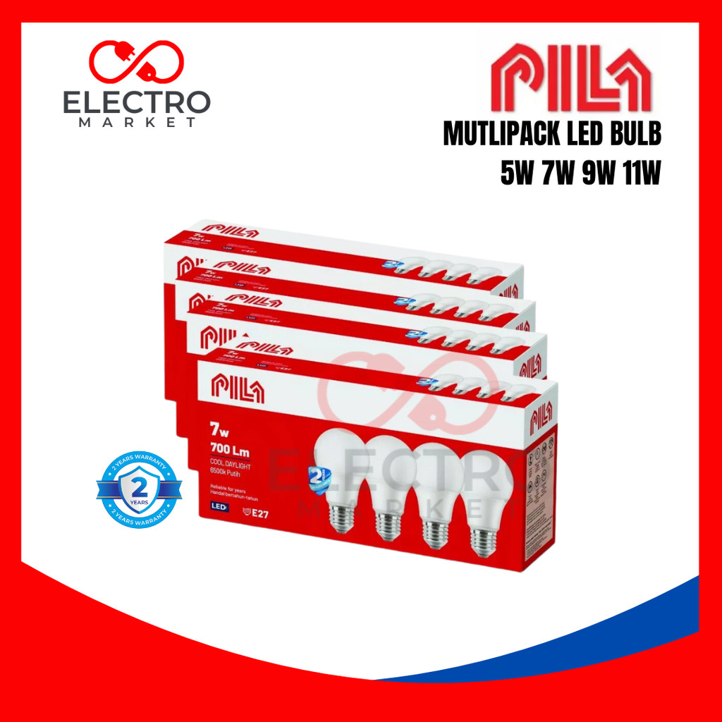 Jual PILA LED Bulb Bohlam Multipack 5W 7W 9W 11 Watt E27 6500K [Beli 3 Gratis 1] | Shopee Indonesia