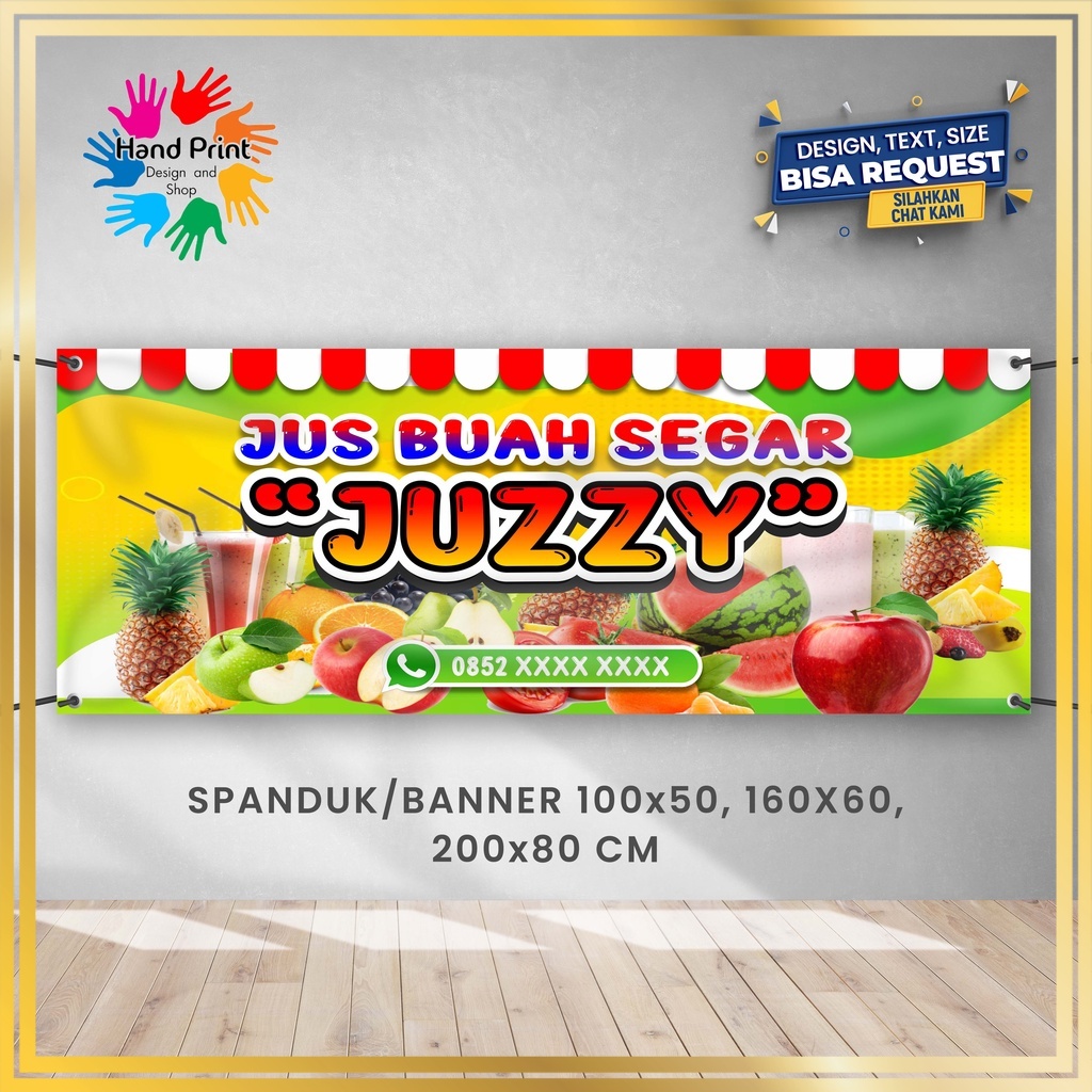 Jual SPANDUK / BANNER Jus Buah Segar Juzzy Gratis Request | Shopee ...