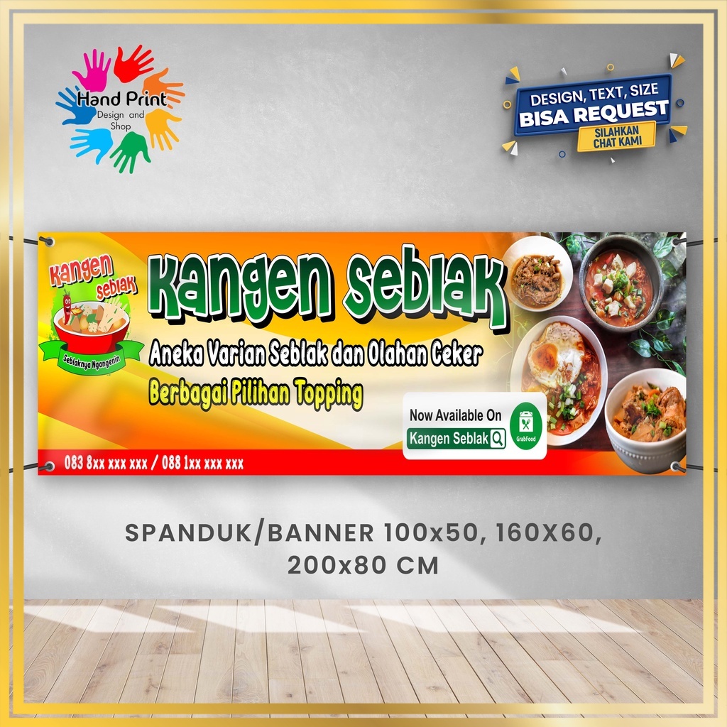 Jual SPANDUK / BANNER Warung Seblak A Bisa Request Desain | Shopee ...