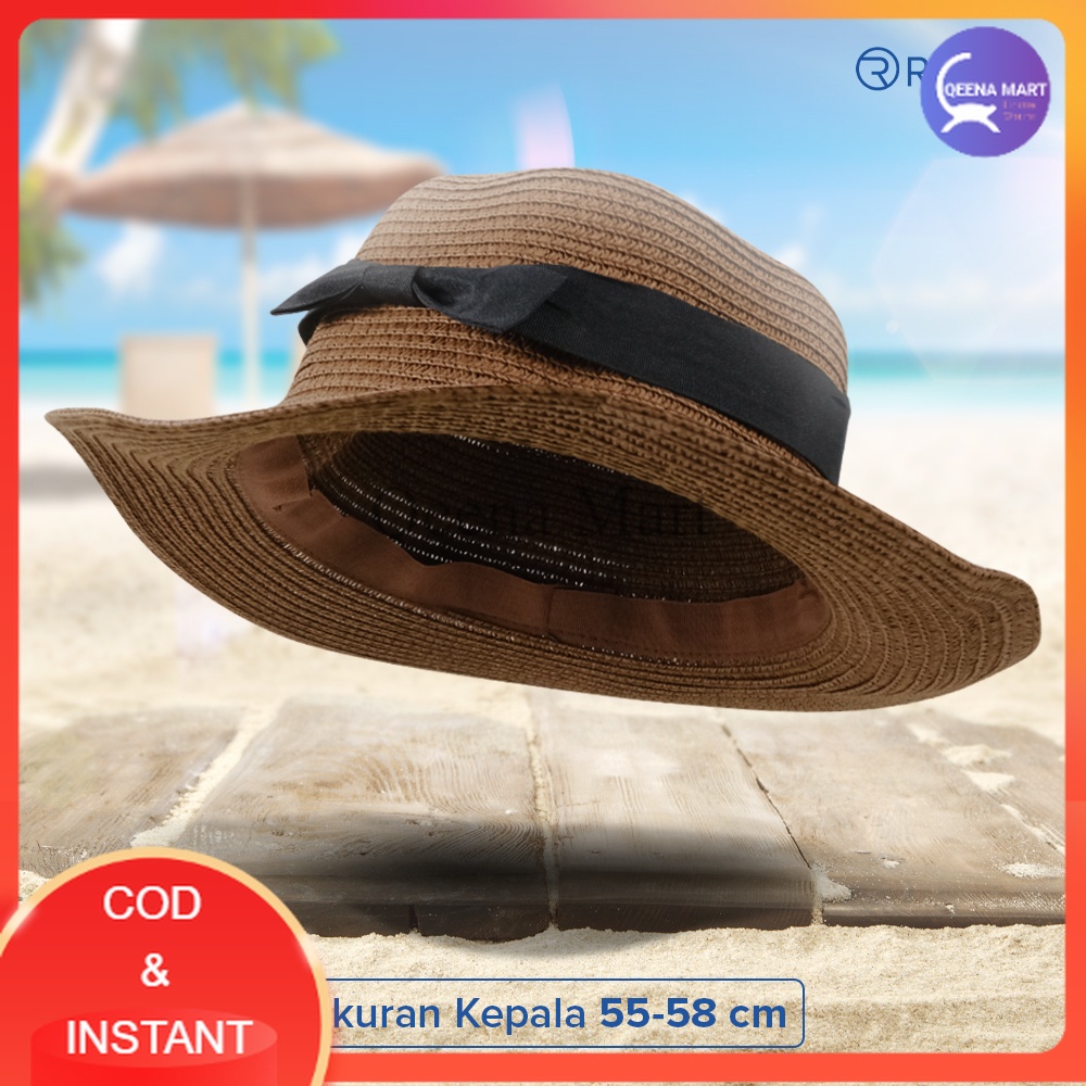 Jual Topi Pantai Panama Summer Sun Beach Straw Hat - CW48 | Shopee Indonesia