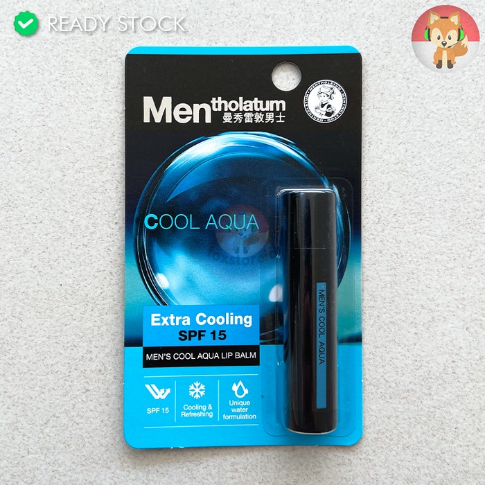 Jual MENTHOLATUM Cool Aqua Men Lip Balm SPF 15 3.5g Impor | Shopee ...