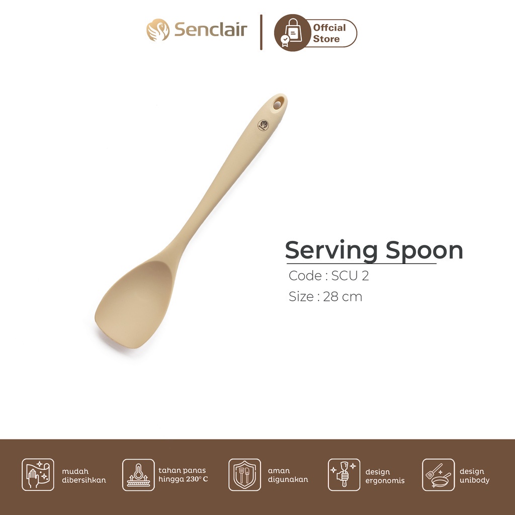 Jual Senclair Utensil Silicone Serving Spoon Sendok Saji 28 Cm Alat ...