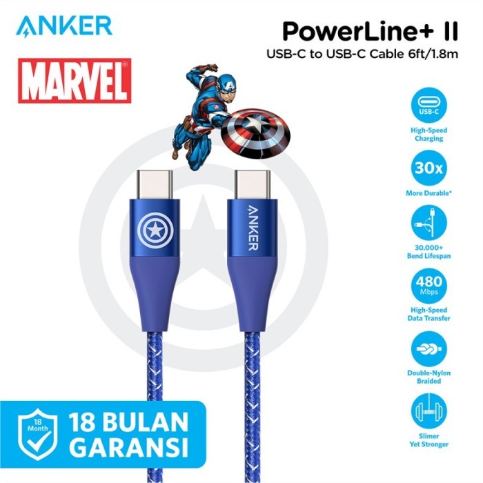 Jual Anker Kabel Charger Anker x Marvel PowerLine+II USB-C to USB ...