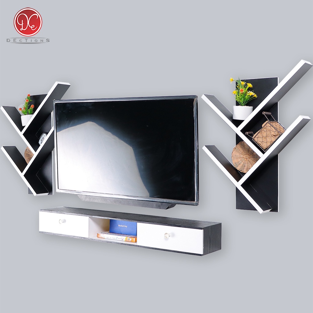 Jual DEcTionS Rak TV Dinding 2 Laci Minimalis Set Ambalan / Furniture ...
