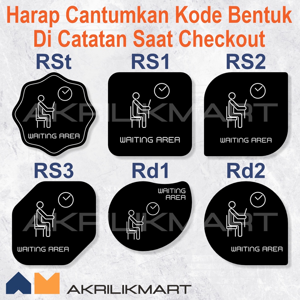 Jual Tulisan Waiting Area Sign Acrylic Tempel Dinding Papan Akrilik ...