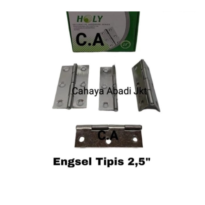 Jual ENGSEL PLAT TIPIS 2.5IN PUTIH (1PASANG) + SKRUP | Shopee Indonesia
