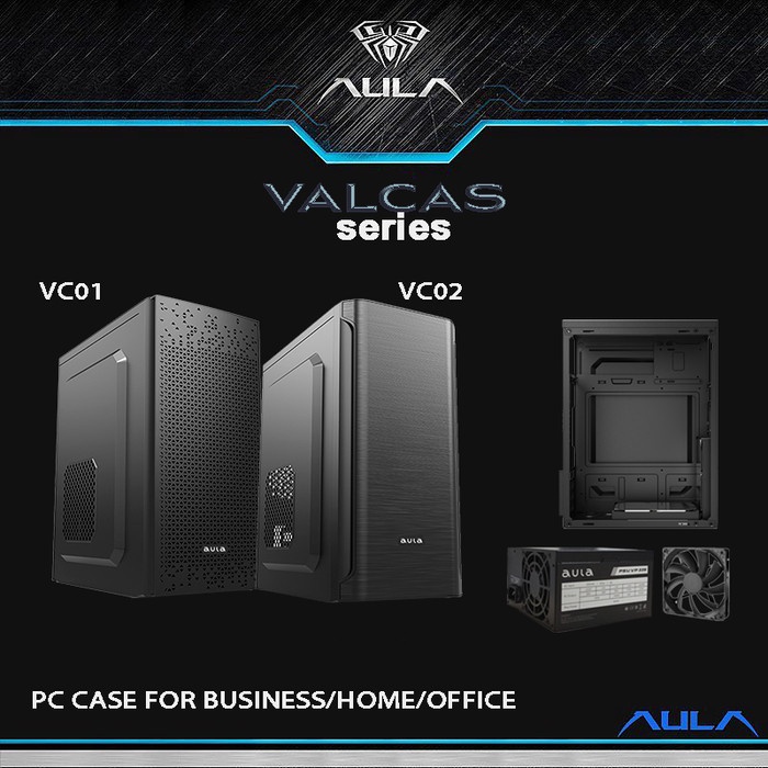 Jual Casing Office PC Aula Valcas Series mATX Include PSU 500W + Fan ...