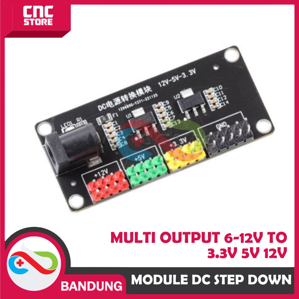 Jual POWER MODULE DC STEP DOWN 6-12V TO 3.3V 5V 12V MULTI OUTPUT | Shopee Indonesia