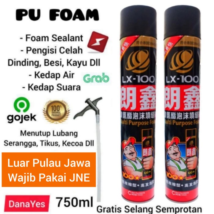 Jual PU Sealant Pu Foam PU Busa Spray Foam Sealant Polyurethane 750 ml Penutup Penambal Celah ...