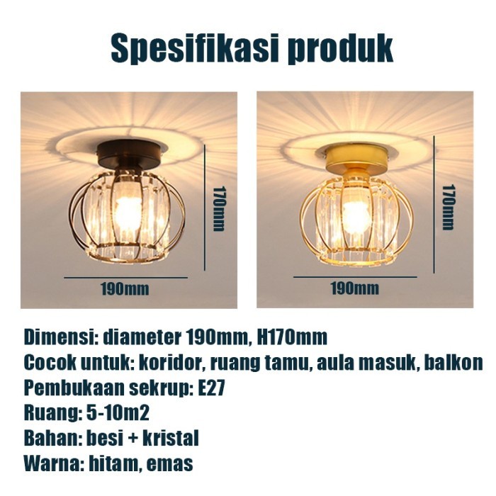Jual Lampu Plafon kristal Lampu Ceiling Minimalis Lampu Langit-l id ...